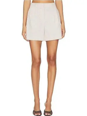 Theory Fluid Pleated Shorts - Cognac Multi