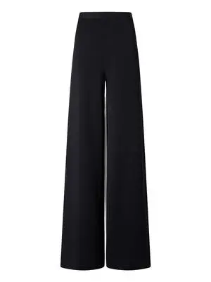 Ralph Lauren Mid-rise Stretch-jersey Wide-leg Pants - Black