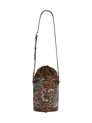 Valentino Garavani Antibes L'hiver Bucket Bag - Multicolor & Tabac Brown