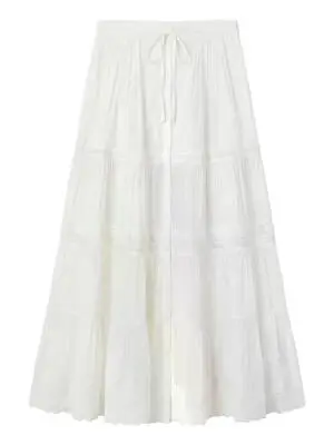 Vanessa Bruno Caravelle Lace-trim Tiered Maxi Skirt - White