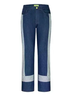 Shanghai Tang Topstitched Jeans - Blue
