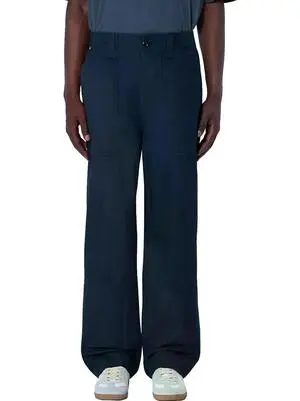MARGARET HOWELL Wide-leg Patch-pocket Trousers - Blue