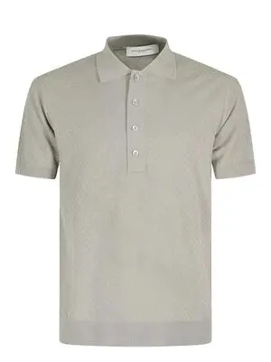 PAOLO PECORA Micro-jacquard Polo Shirt - Grey