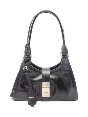 Prada Small Leather Shoulder Bag - Black