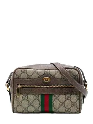 Gucci Mini GG Supreme Web Ophidia Crossbody Bag Neutrals