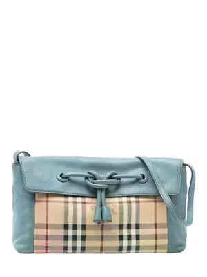 Burberry Haymarket Check Coated Canvas Leah Crossbody Bag - Blue