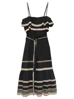 Ulla Johnson Lucian Ruffled Midi Dress - Black
