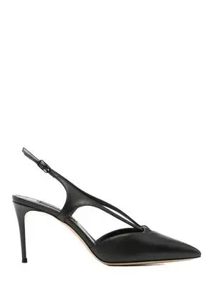 Casadei Leather Slingback Pumps - Black