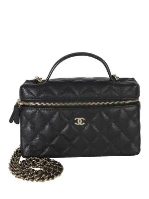 CHANEL Quilted Caviar Top Handle Vanity
