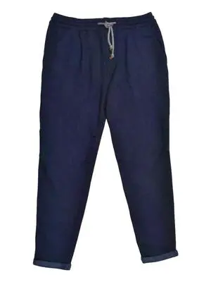 Brunello Cucinelli Cashmere Drawstring Trousers - Blue