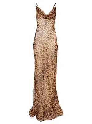 RAT AND BOA Valentina Silk Maxi Dress - Leopard