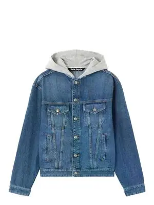 Palm Angels Hooded Denim Jacket - Blue