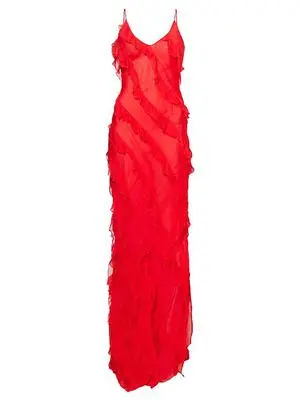 RAT AND BOA Cecelia Silk-blend Maxi Dress - Red