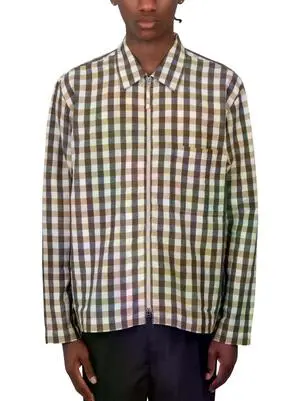 Universal Works Check-pattern Zip-up Shirt - Neutrals