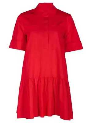 Simkhai Crissy Ruffled Mini Dress Red