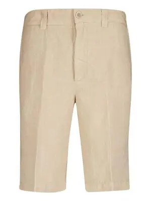 120% Lino Linen Bermuda Shorts - Beige