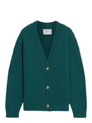 TWP Ribbed Cashmere Cardigan - Emerald