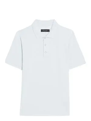 Rag & Bone Piqué Polo Shirt - Light Blue