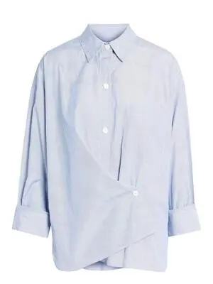 TWP Asymmetric Striped Shirt Light Blue