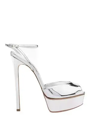 Casadei Platform Peep-toe Heeled Sandals - Silver