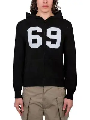 Gimaguas Intarsia-knit Hoodie - Black