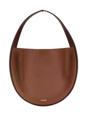 JIL SANDER Ovine Leather Pivot Shoulder Bag - Neutrals