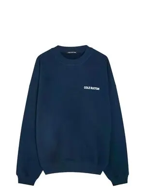 COLE BUXTON Logo-print Crew-neck Sweatshirt - Blue