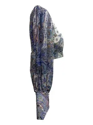 Zimmermann Paisley-print Cropped Top - Blue
