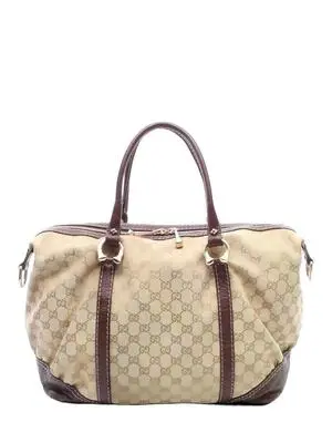 Gucci 2000s Mini Boston Gg Canvas Tote Bag - Neutrals
