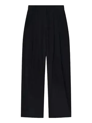 Nanushka Seka Tapered-leg Silk Trousers - Black