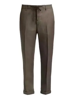 Peserico Drawstring Waist Tailored Trousers - Brown