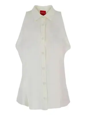 MERCI Sleeveless Button-up Shirt - White