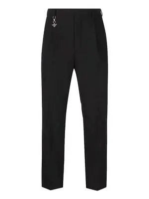 Prada Charm-detail Trousers - Black