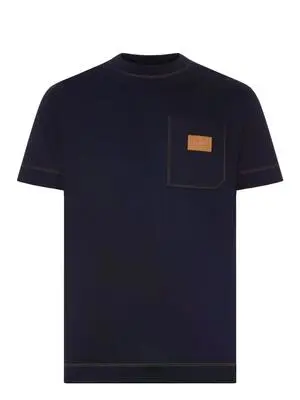 Fendi Logo-patch T-shirt - Blue