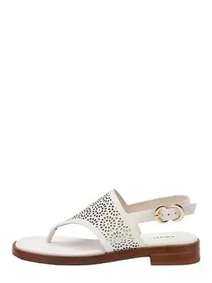 FRAU Perforated Slingback Sandals - Neutrals
