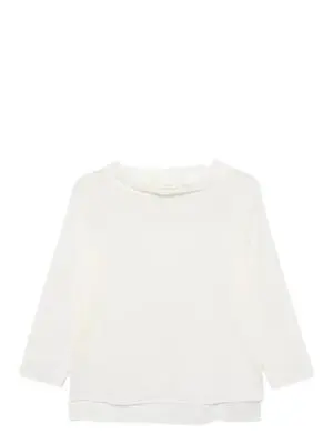 XACUS Fil-coupé Boat-neck Top - White
