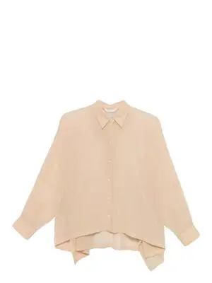 XACUS Sheer Drop-shoulder Shirt - Neutrals