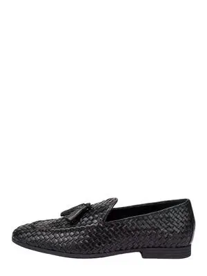FRAU Woven Tassel Loafers - Black
