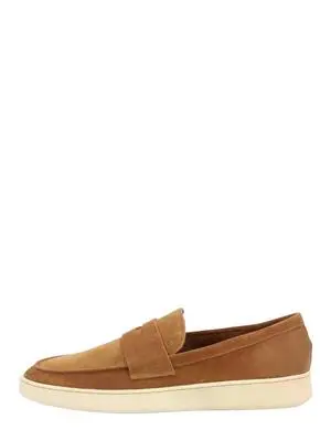 FRAU Saddle-detail Suede Loafers - Brown