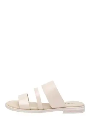 FRAU Polished Leather Triple-strap Sandals - Neutrals