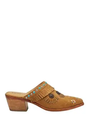 FRAU Fringed Studded Mules - Neutrals