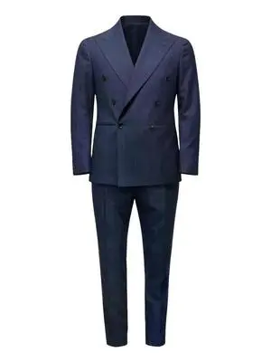 FRANZESE COLLECTION Beckham Pinstriped Double-breasted Suit - Blue