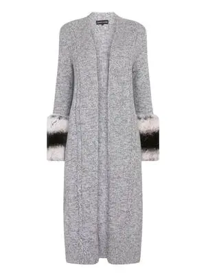 IZAAK AZANEI Long Cuff Knitted Cardigan - Grey