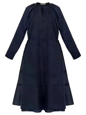 JIL SANDER Crew-neck Midi Dress - Blue