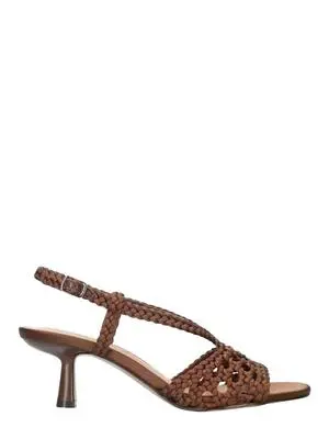BIBI LOU Woven-strap Kitten Heel Sandals - Brown