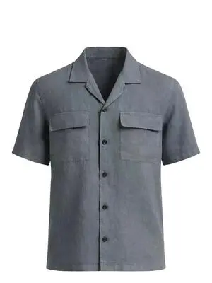 Peserico Linen Camp-collar Shirt - Grey