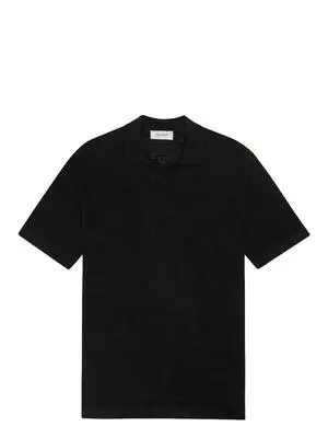 LES DEUX Emmanuel Knitted Polo Shirt - Black