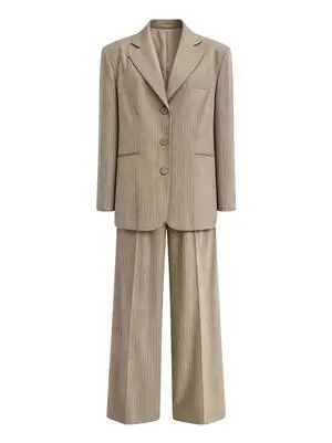 ROOM76 Pinstripe Pattern Suit - Neutrals