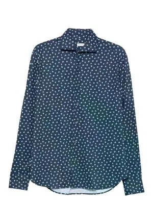 ORIAN Floral-print Long-sleeve Shirt - Blue