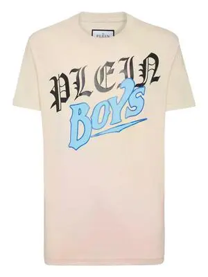 Philipp Plein Slogan-print Cotton T-shirt - Neutrals